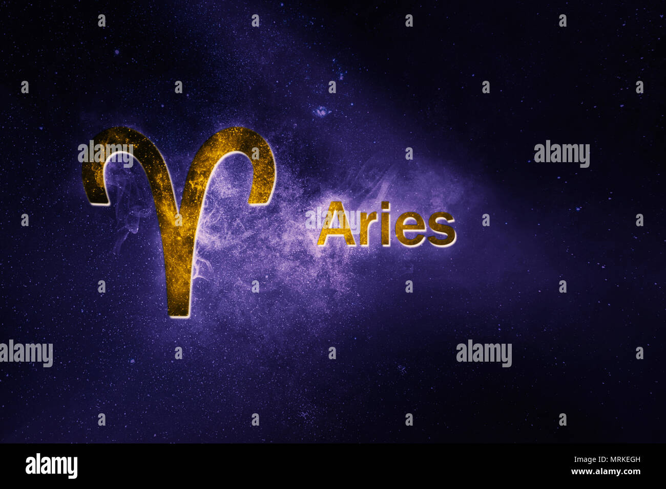 Aries Horoscope Sign. Abstract night sky background Stock Photo - Alamy