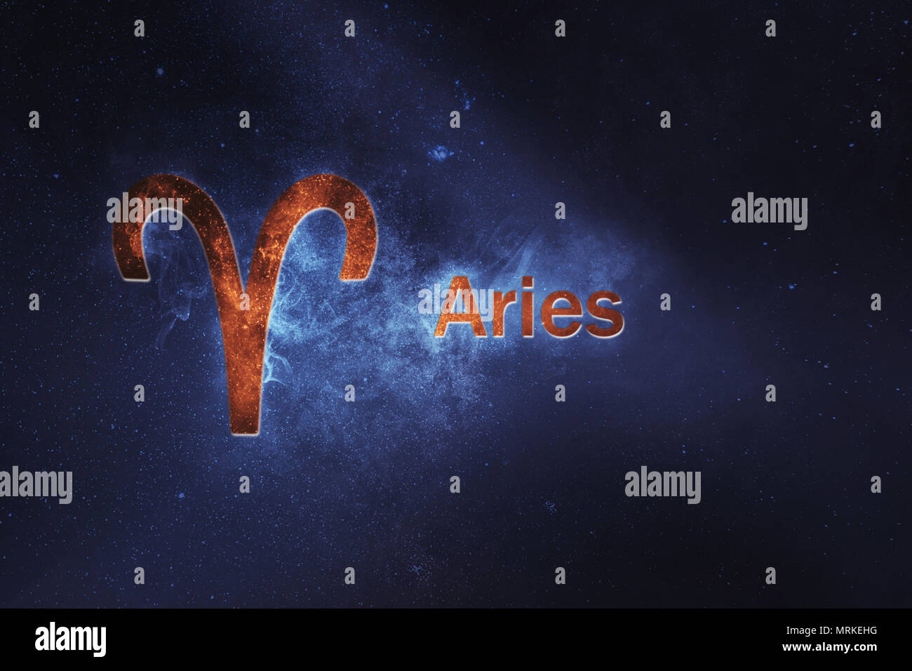Aries Horoscope Sign. Abstract night sky background Stock Photo - Alamy