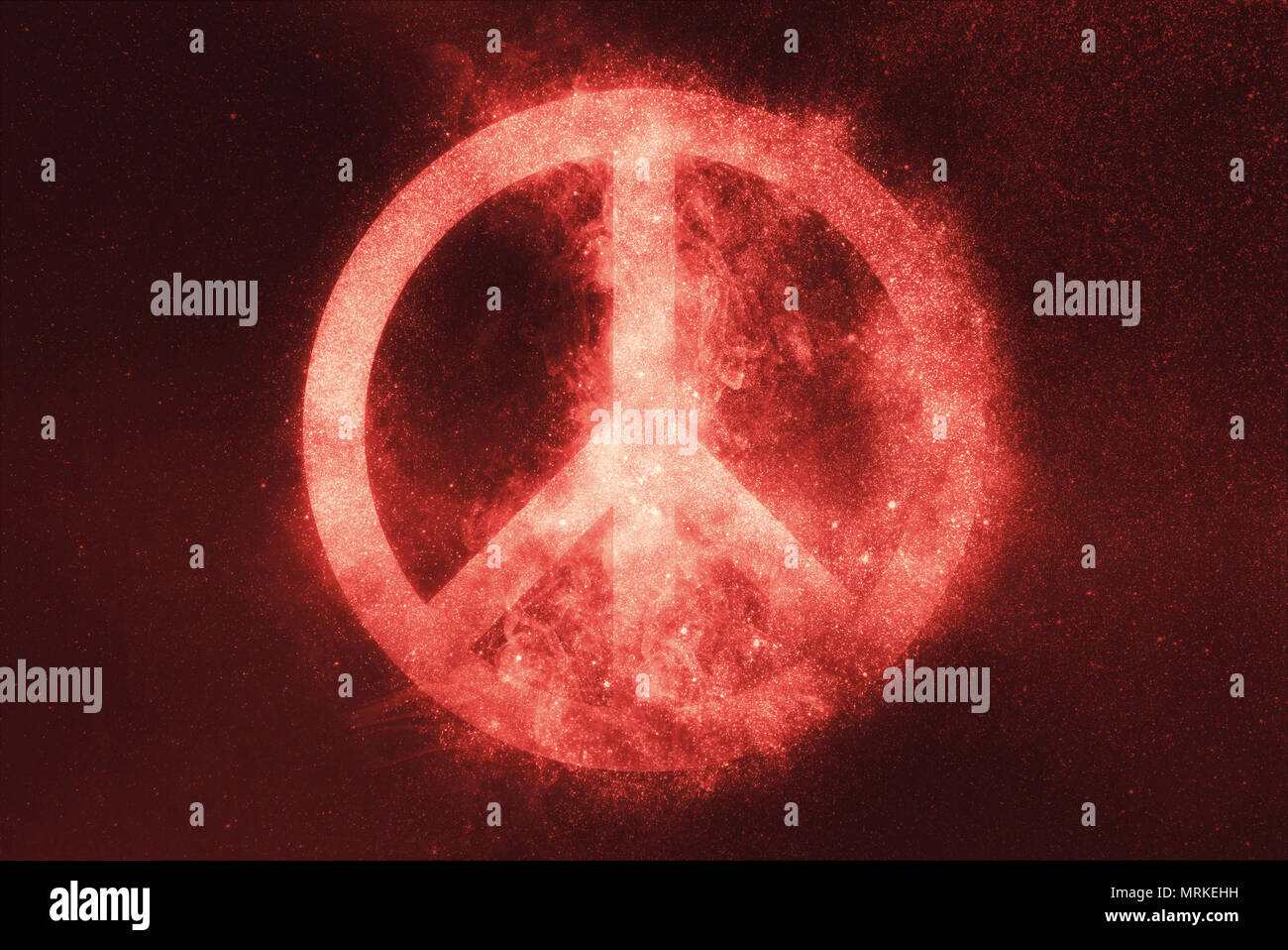 Peace sign, Peace Symbol . Abstract night sky background Stock Photo ...