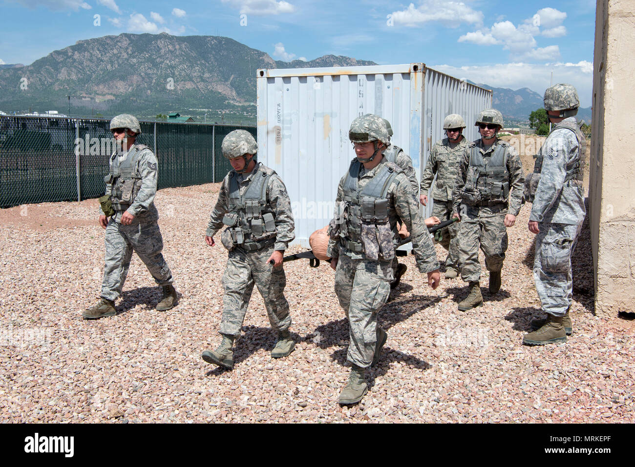 Members from the 233d Space Group practice their Self-Aid/Buddy-Care ...