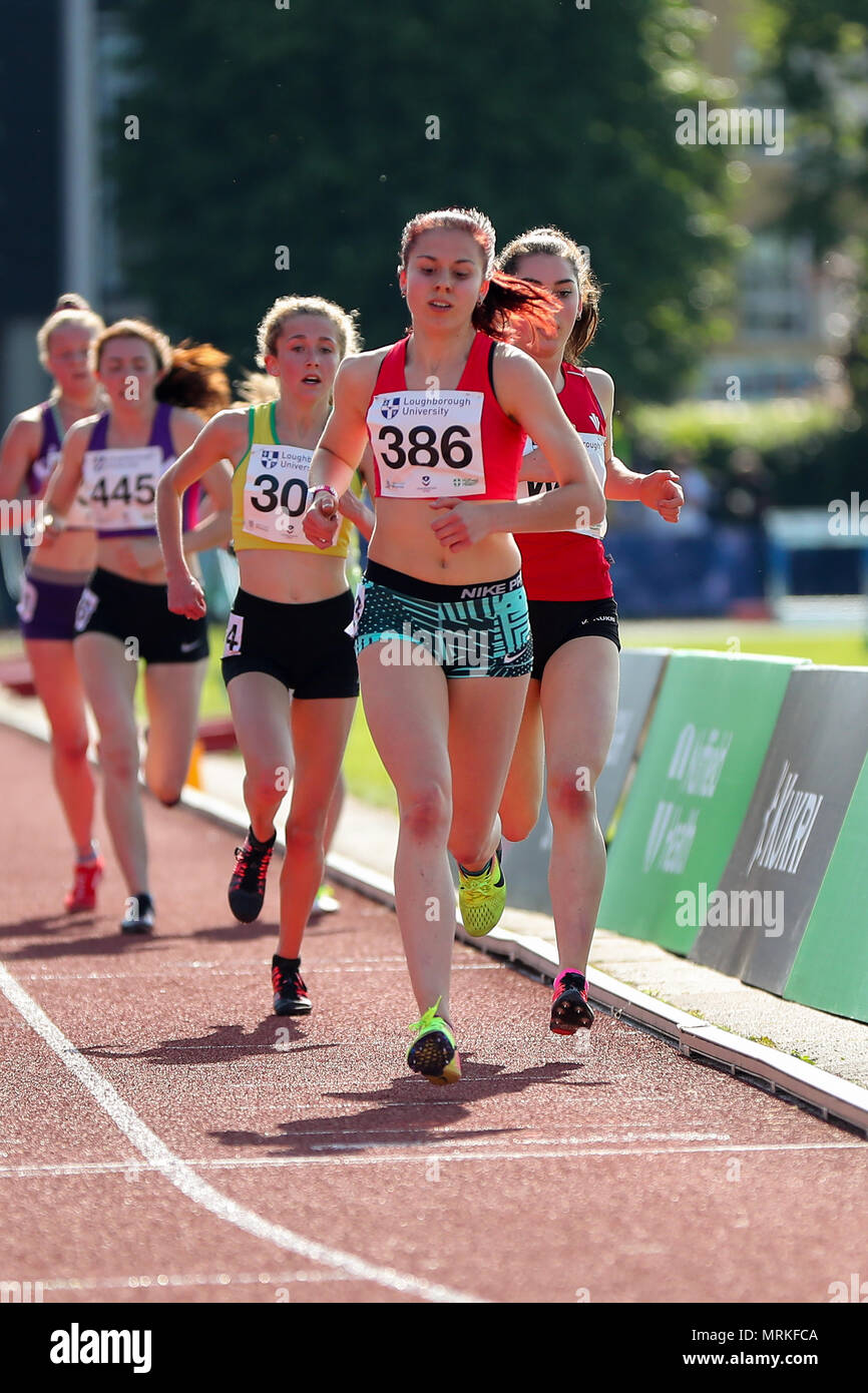 Loughborough, England, 20th, May, 2018. Chloe Sharp competing in the ...