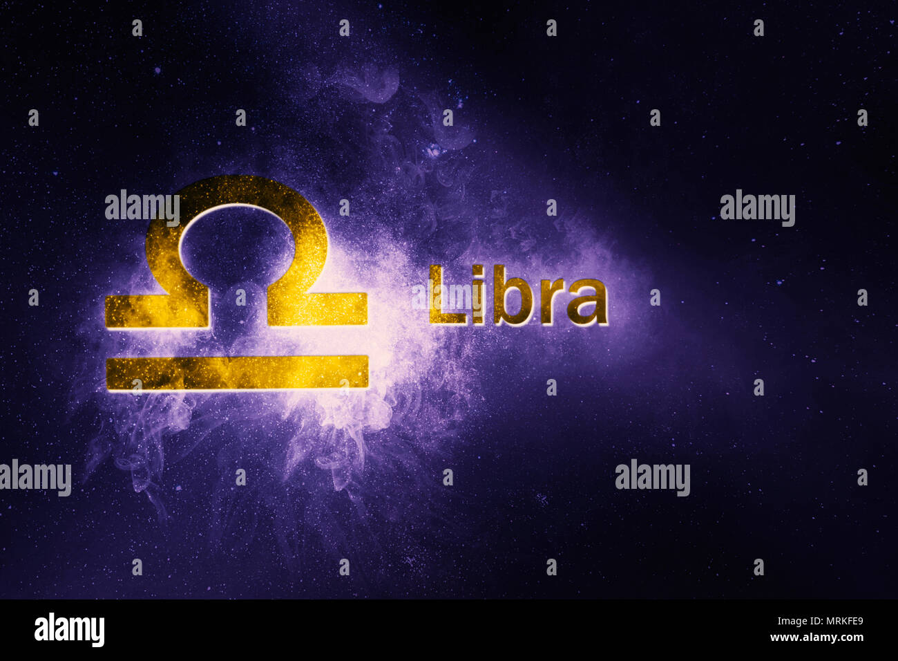 Libra Horoscope Sign. Abstract night sky background Stock Photo - Alamy