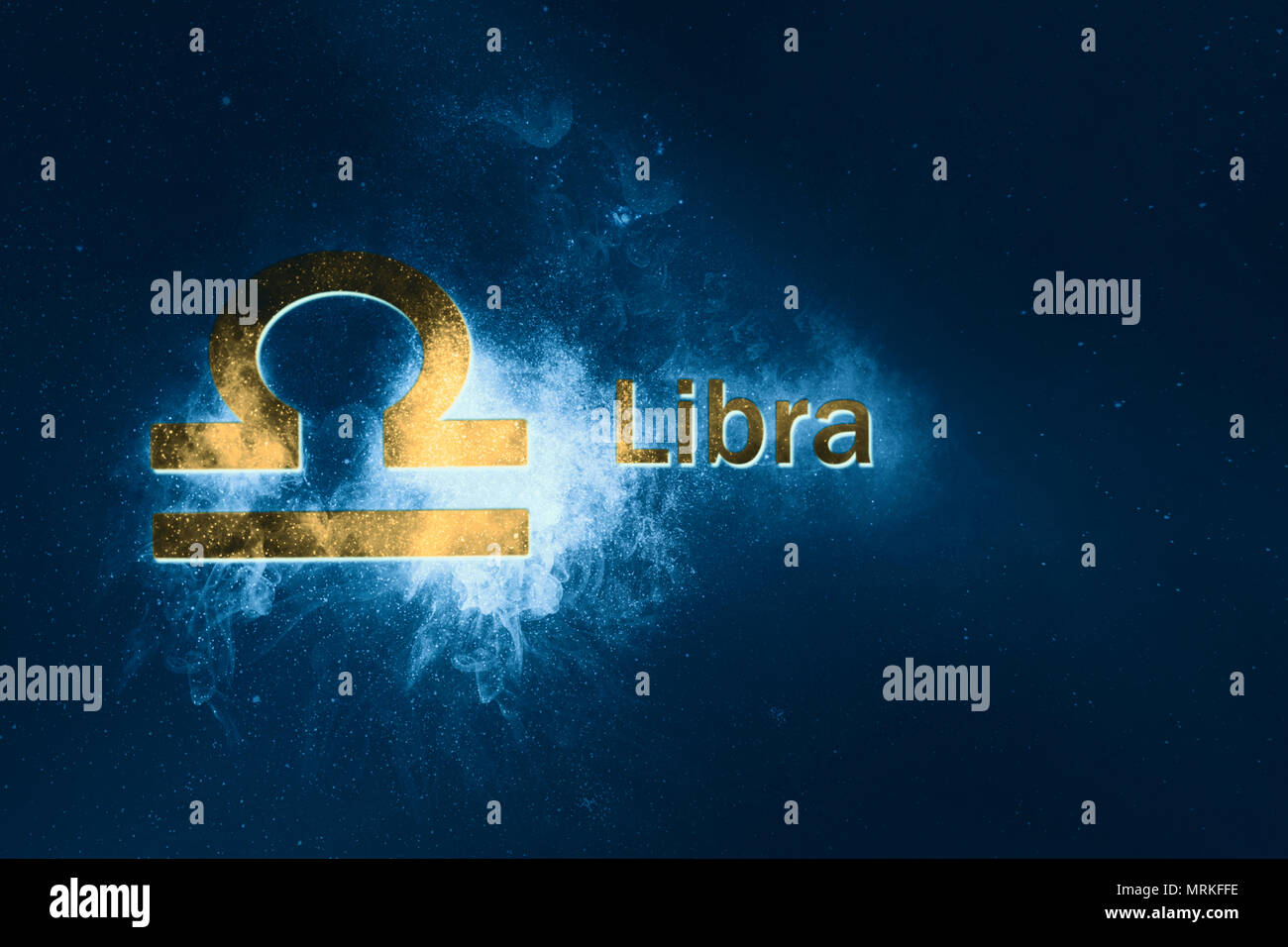 Libra Horoscope Sign. Abstract night sky background Stock Photo - Alamy