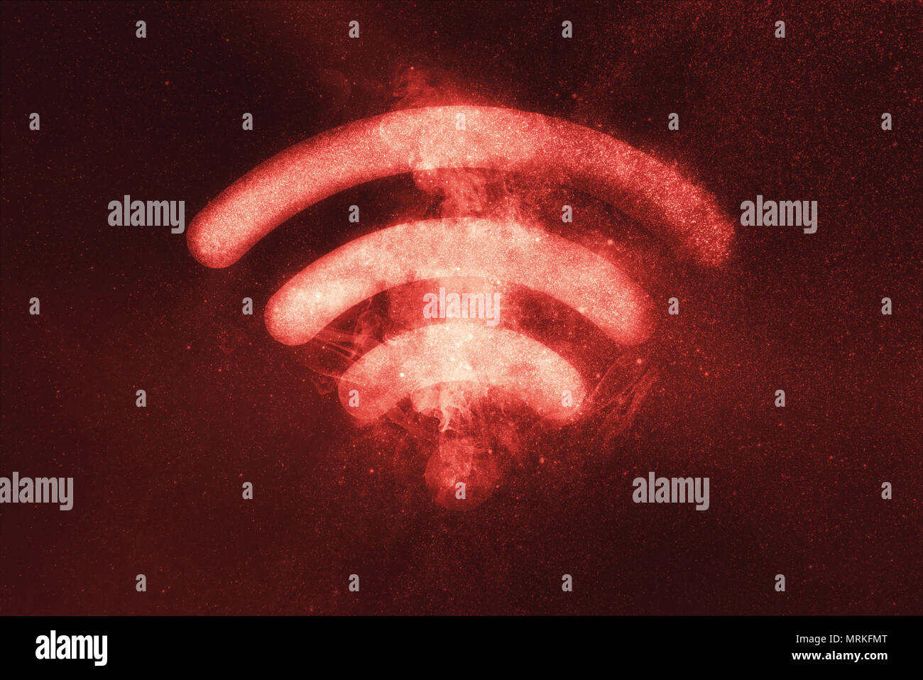 Wi-Fi symbol. Wi Fi sign. Abstract night sky background Stock Photo - Alamy