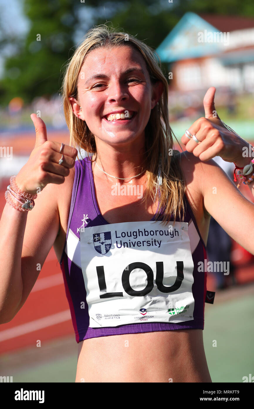 Loughborough, England, 20th, May, 2018. Jessica Judd winning in the ...