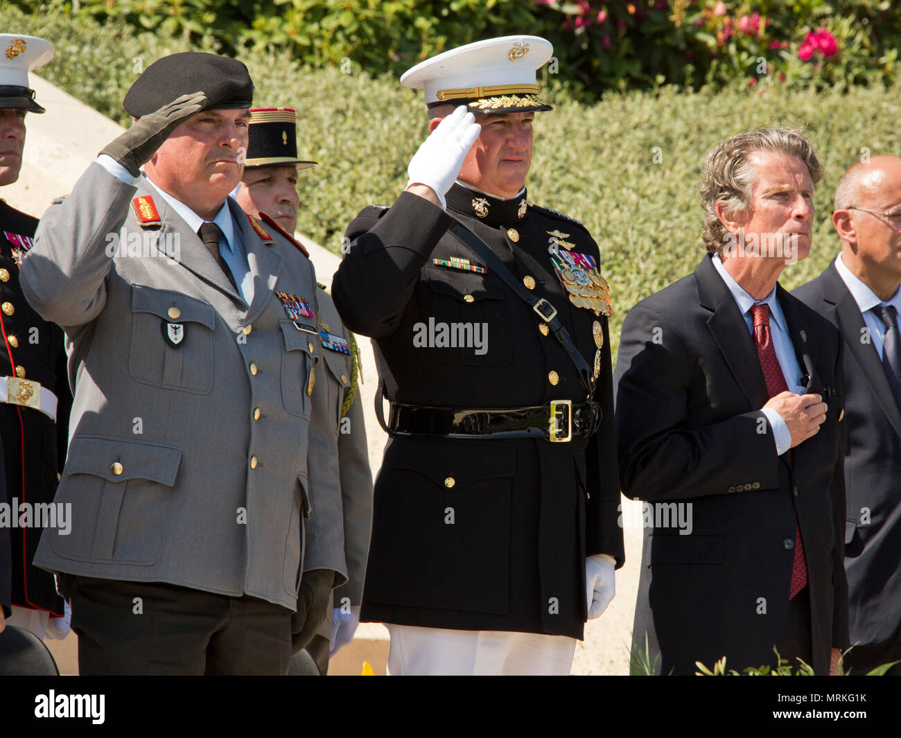 German Army Lt. Gen. Carsten Jacobson, left, deputy of the ...