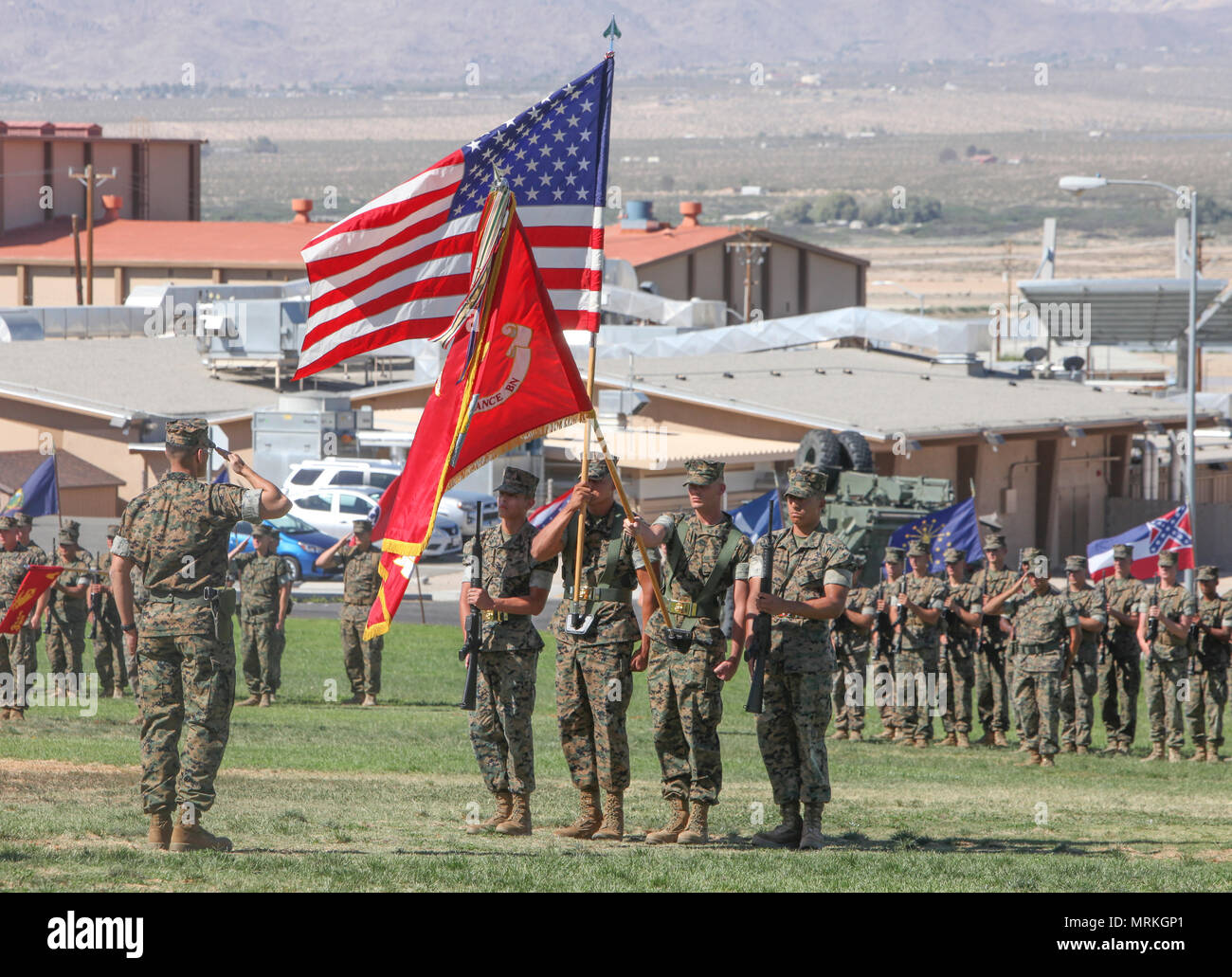The 3rd Light Armored Reconnaissance Battalion Color Guard presents the ...