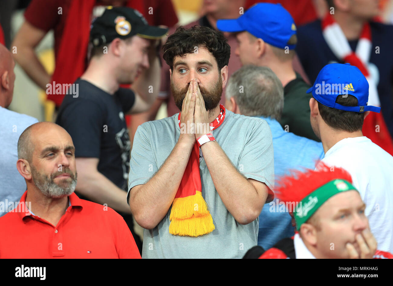 Liverpool fans appear dejected during the UEFA Champions League Final ...