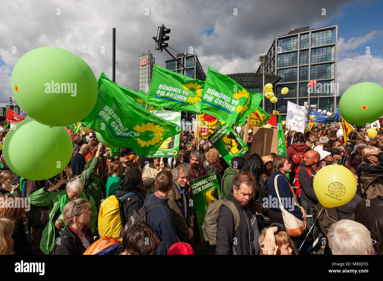 Rally against nuclear energy in front of Berlin Main station on ...
