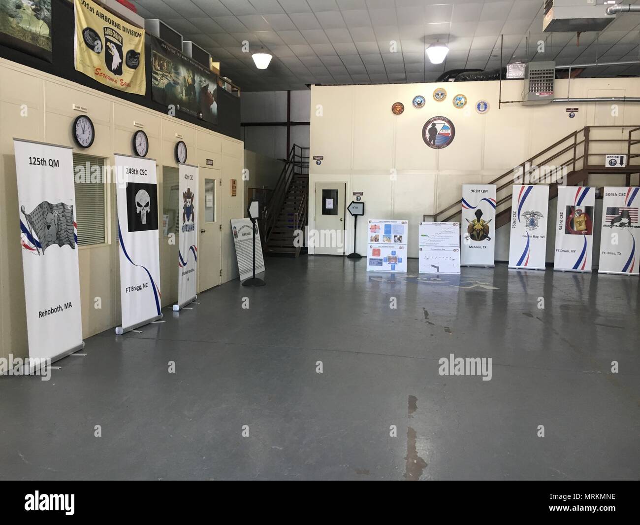 The banners of each water treatment team that competed in the 2017 ...