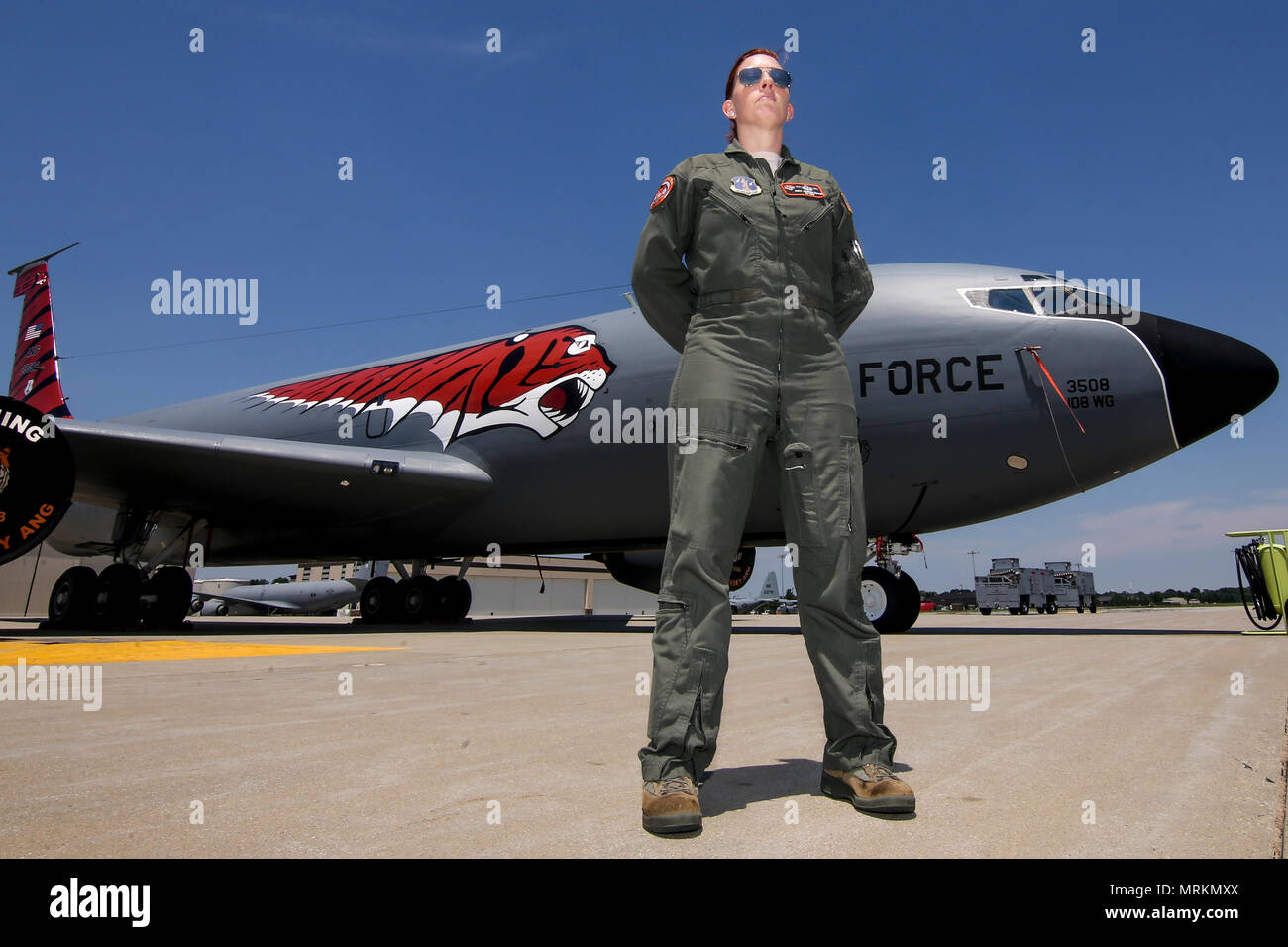 U.S. Air Force Master Sgt. Jennifer Bowen, a boom operator with the New ...