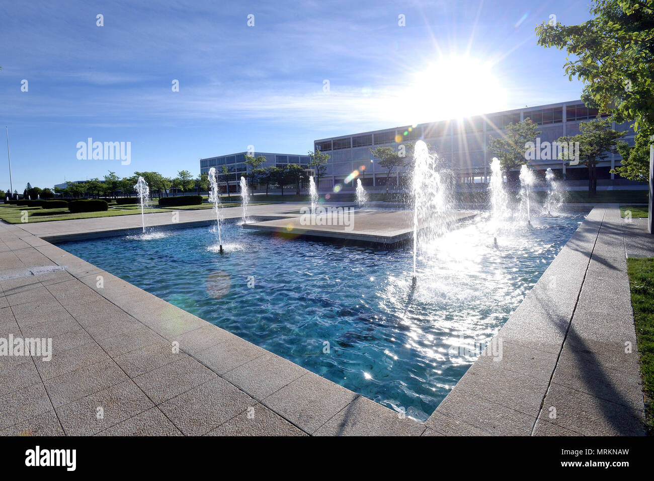 The reflecting pool on the U.S. Air Force Academy terrazzo dances with ...