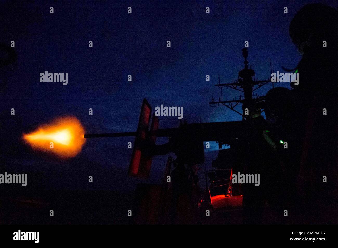 170614-N-AX638-0279 PACIFIC OCEAN (June 14, 2017) An M2HB .50 caliber ...