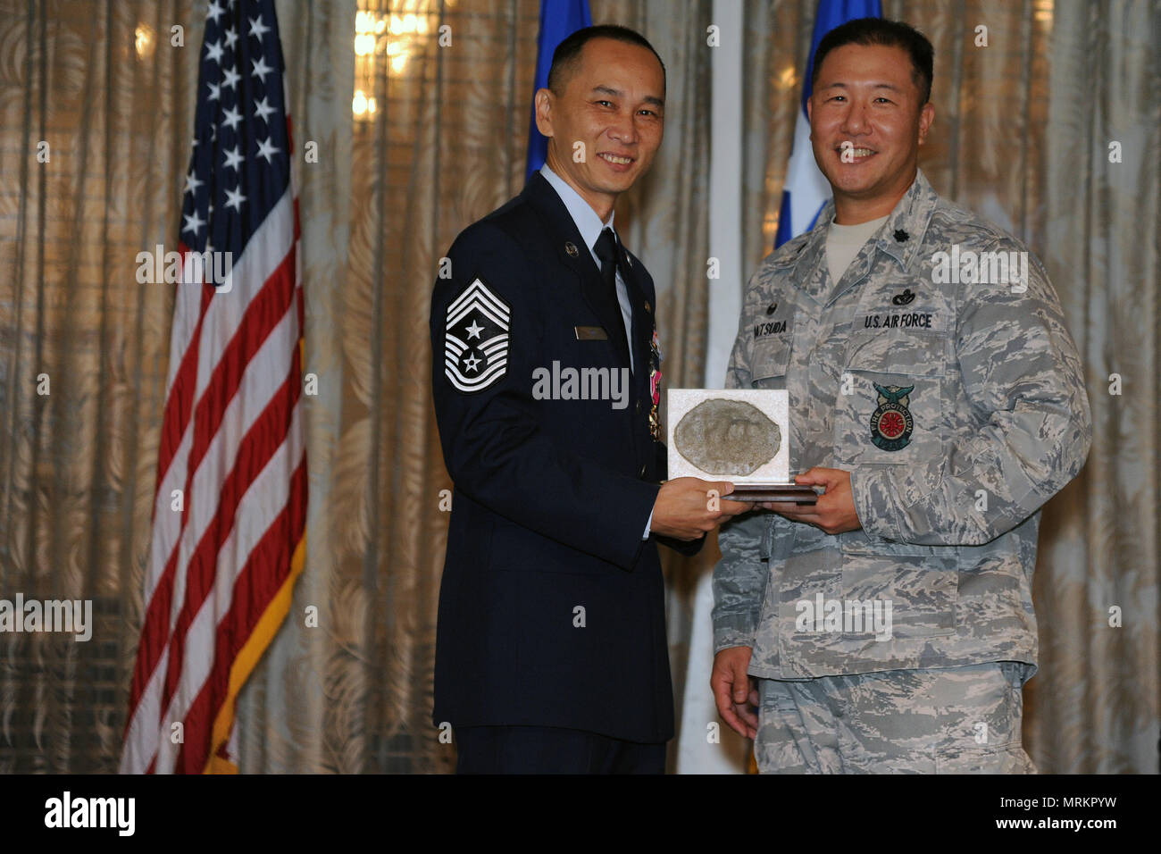 U.S. Air Force Command Chief Master Sgt. Michael Du, of Walnut, Calif ...