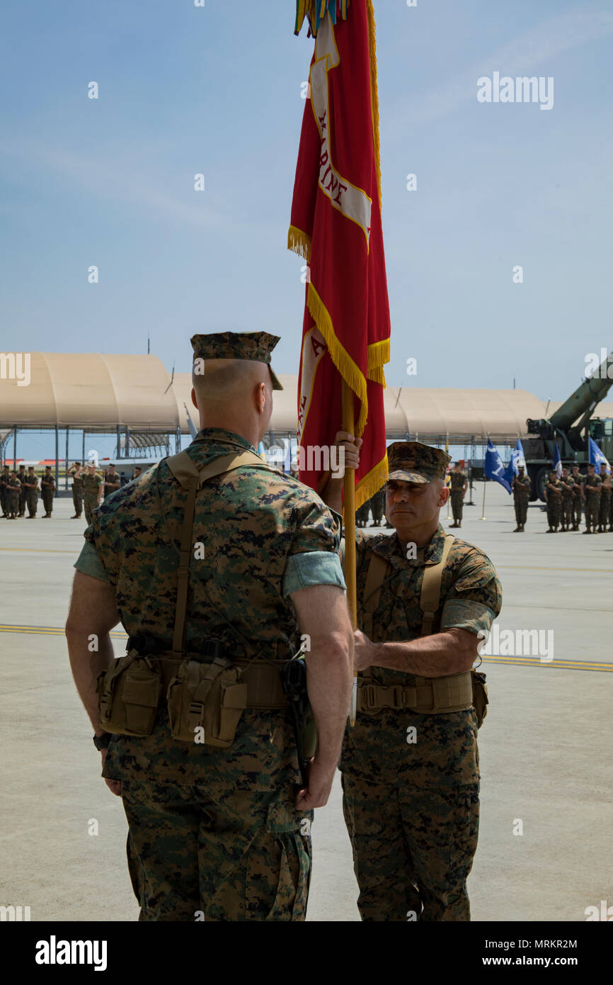 U.S. Marine Corps Col. Daniel Shipley, left, former Marine Aircraft ...