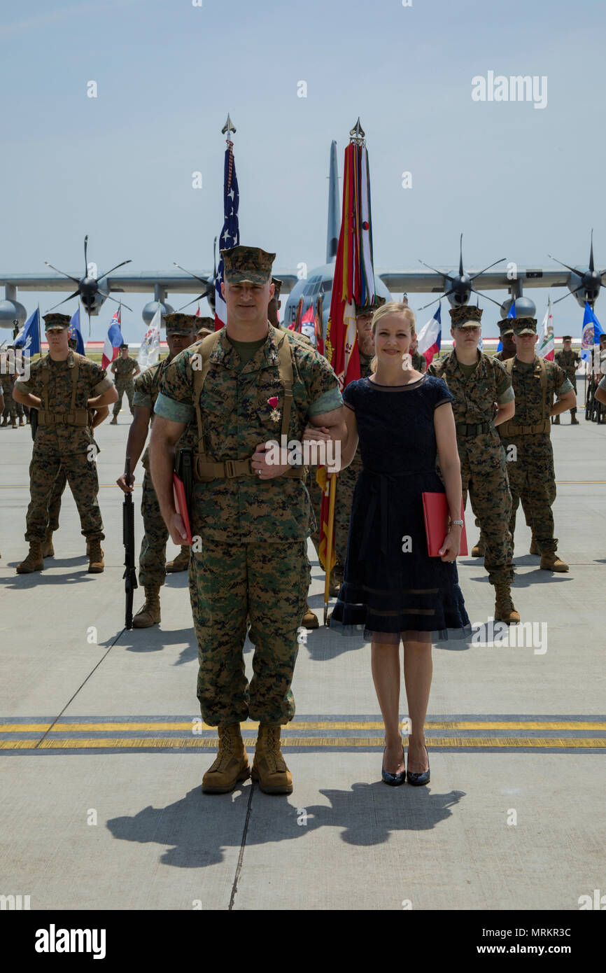 U.S. Marine Corps Col. Daniel Shipley, left, former Marine Aircraft ...