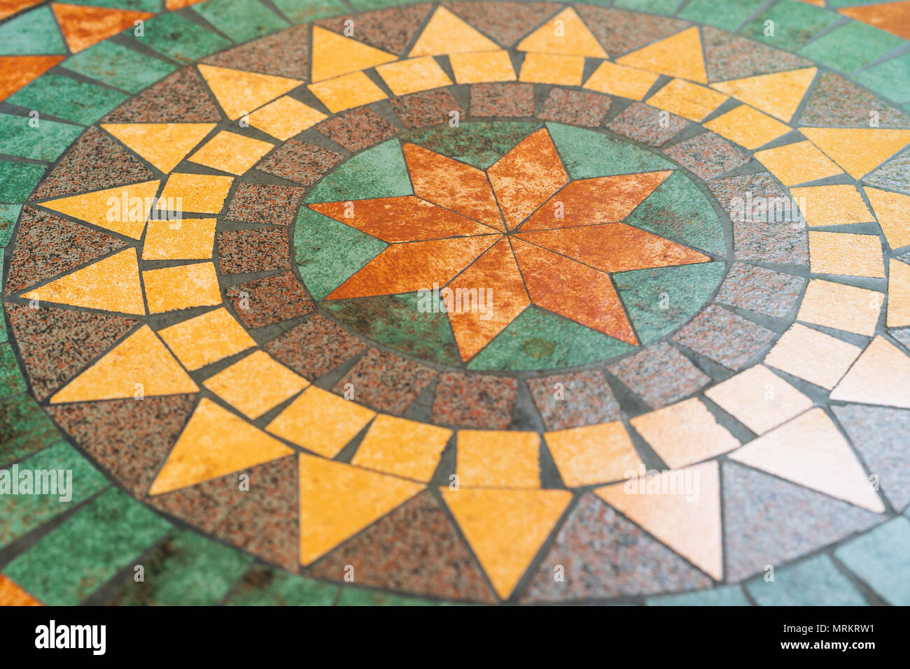 Stone texture background triangle shape on circle round desk Stock ...