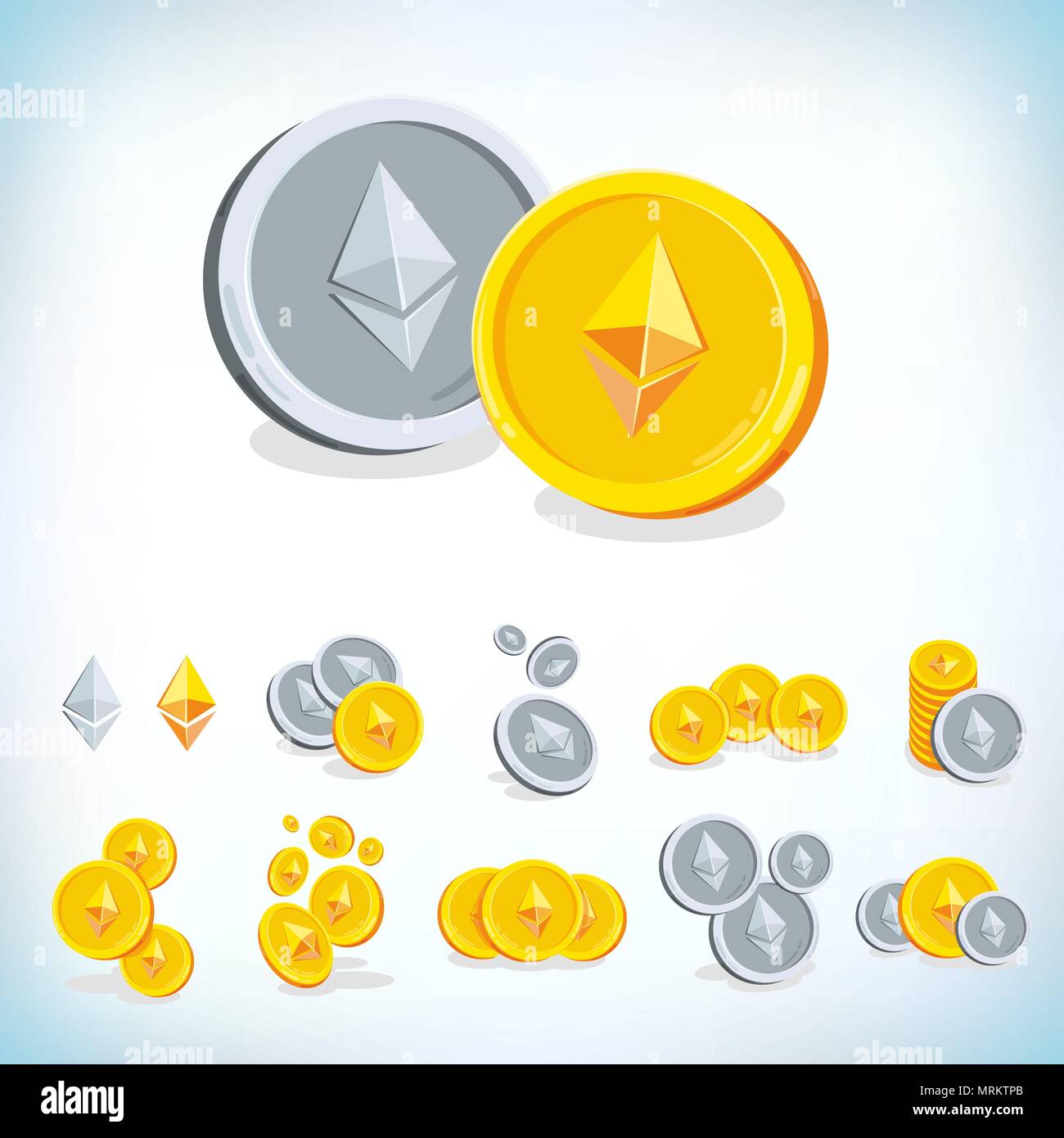 Cartoon two coins isolated vector hi-res stock photography and images ...