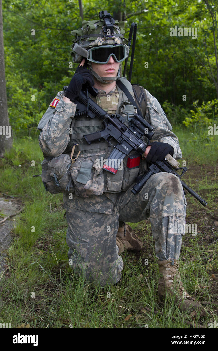 A U.S. Soldier with Charlie Troop, 1st Squadron, 172nd Cavalry Regiment ...