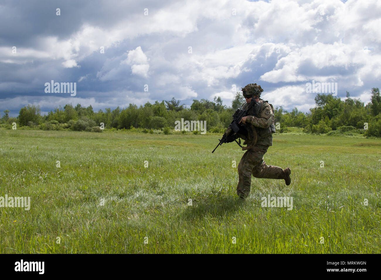 A U.S. Soldier with Charlie Troop, 1st Squadron, 172nd Cavalry Regiment ...