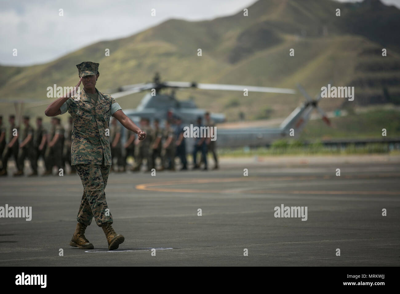 MARINE CORPS BASE HAWAII – Lt. Col. Marshalee E. Clarke, commanding officer of Headquarters ...