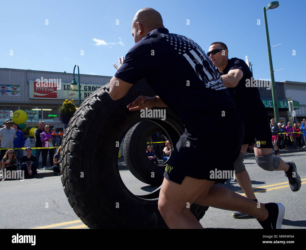 Ace Ventura (left) and Mark Nieto, members of the Alaska Army National ...