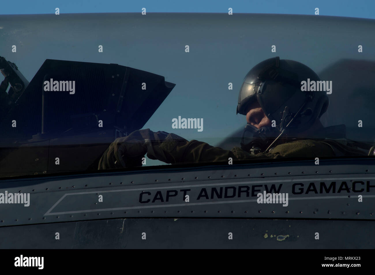 A U.S. Air Force F-16 Aggressor pilot prepares for a flight during RED ...