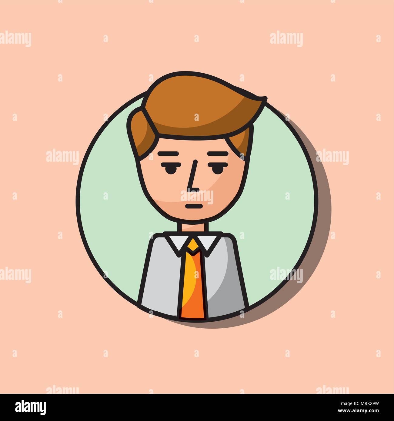businessman portrait character serious gesture vector illustration ...