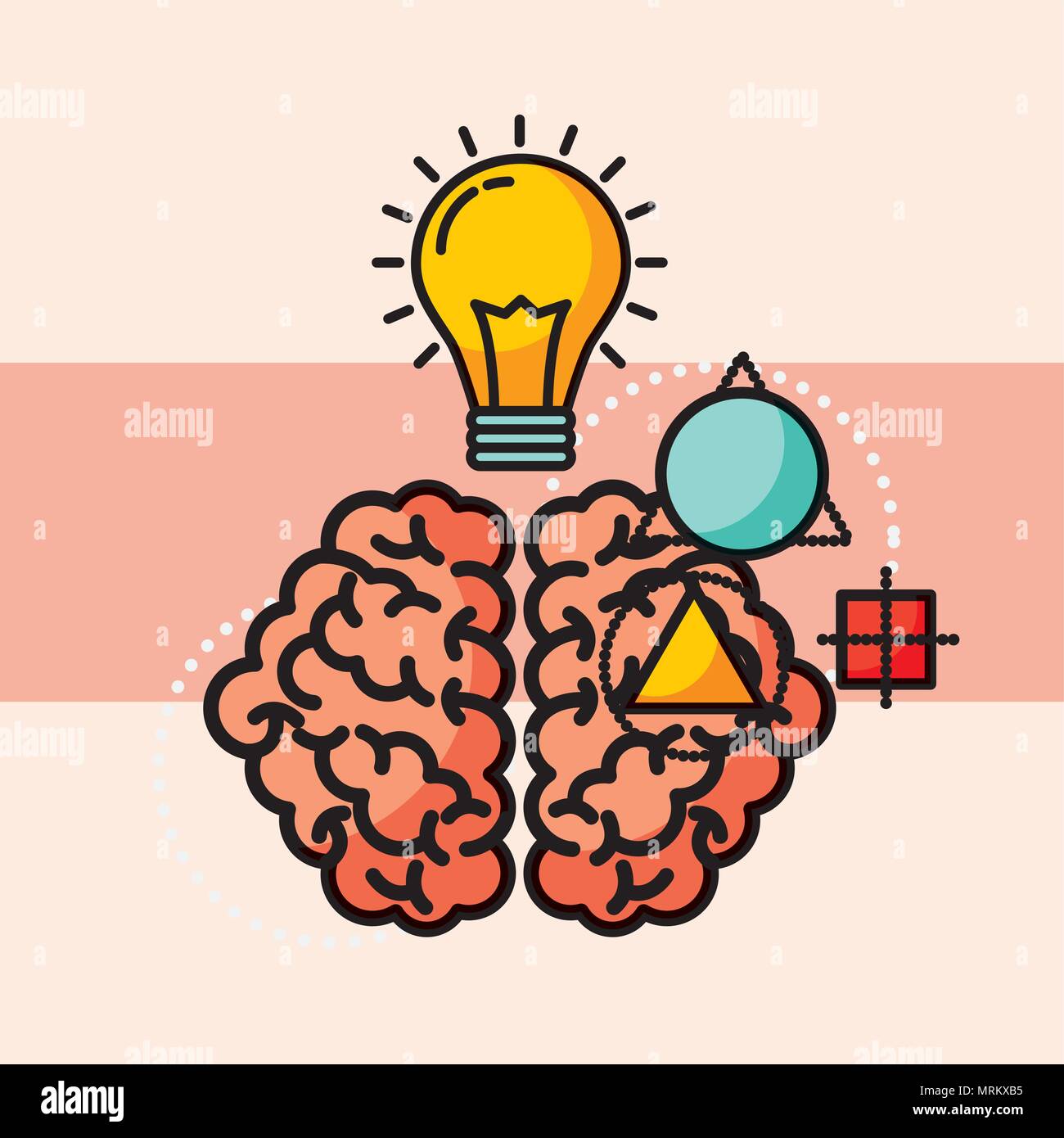 brain creative idea bulb think vector illustration Stock Vector Image ...