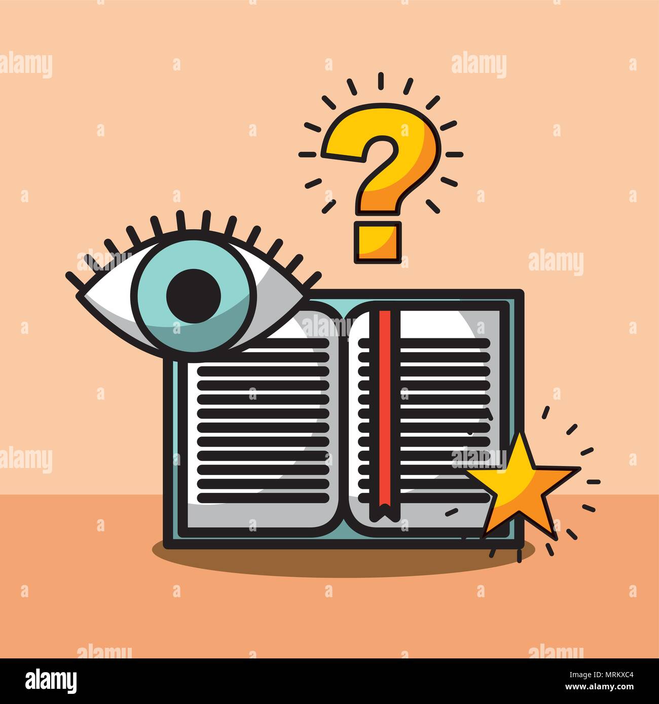 open book question eye learning vector illustration Stock Vector Image ...