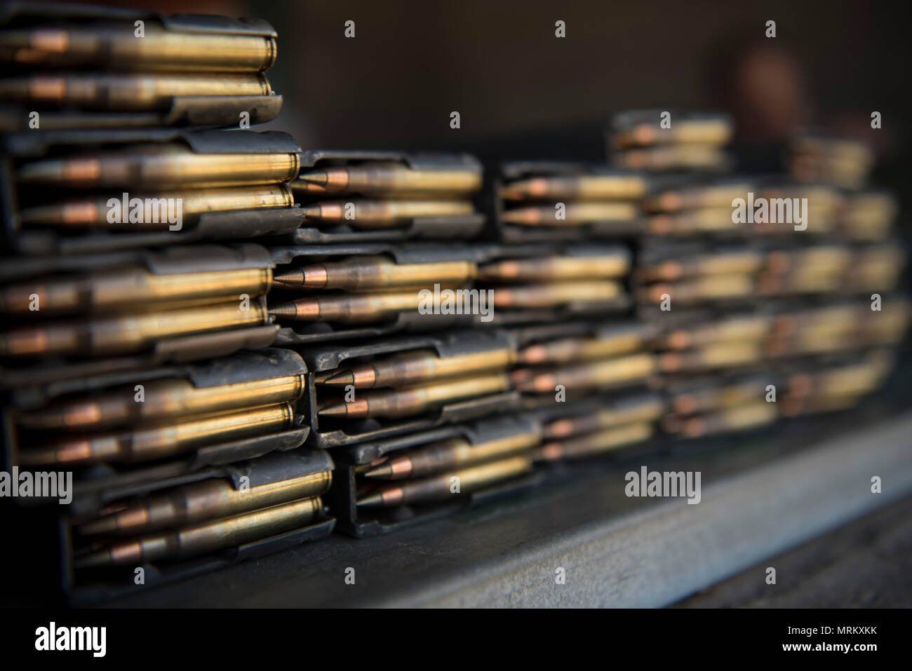 5.56mm rounds are prepared for U.S. Army Reserve Soldiers with the ...