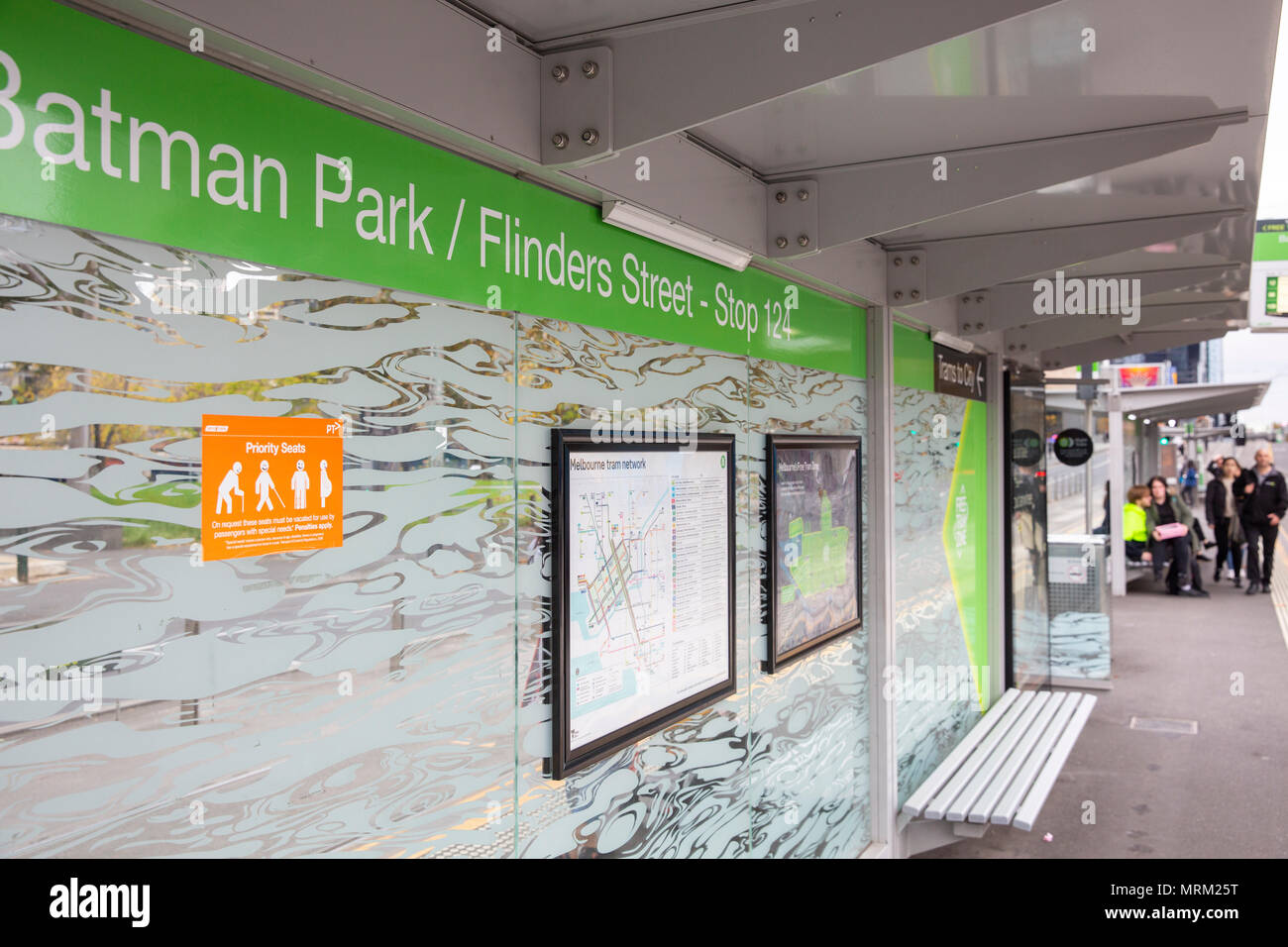 Melbourne tram stop at Batman Park,Melbourne city centre,Victoria ...