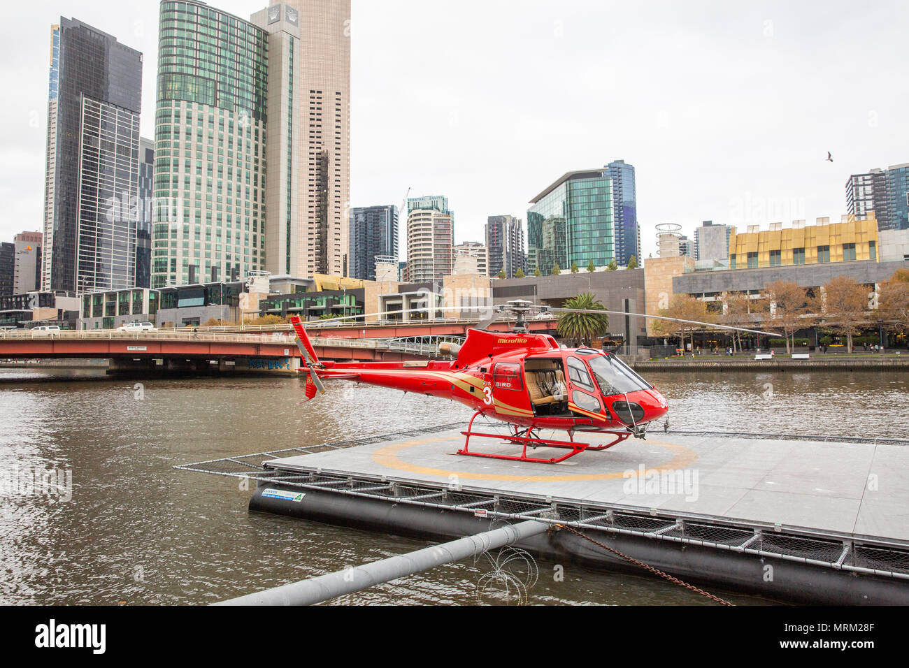Melbourne helipad and helicopter flights over the city,Victoria ...