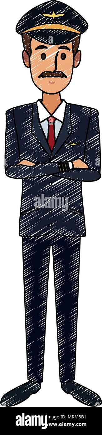Airliner commercial pilot cartoon scribble Stock Vector Image & Art - Alamy