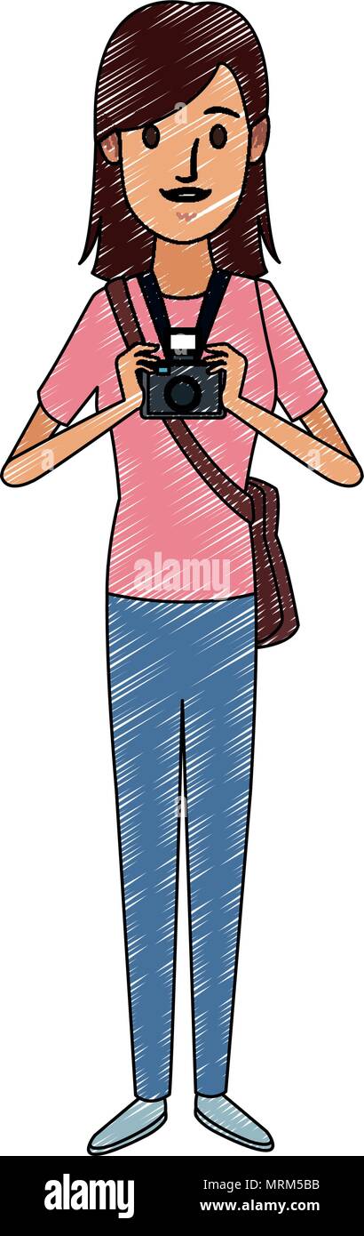 Woman photographer cartoon scribble Stock Vector Image & Art - Alamy