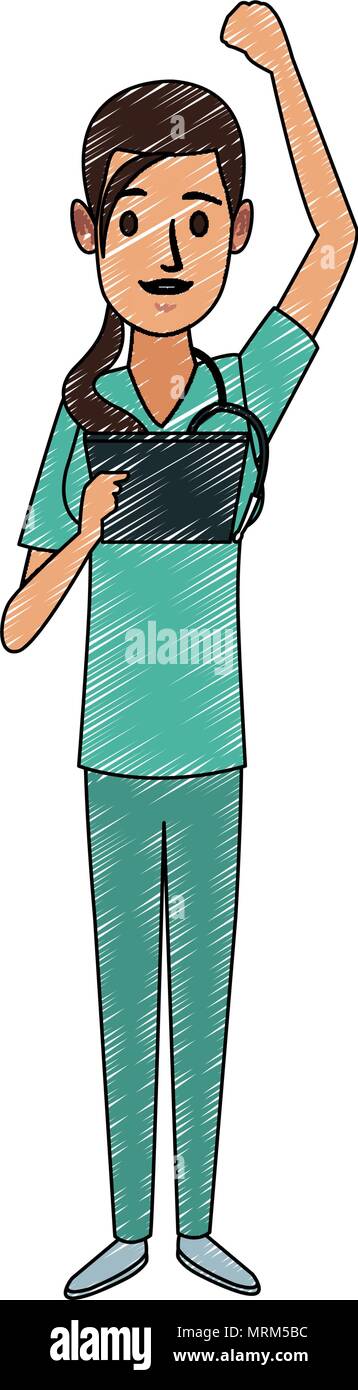 Woman doctor cartoon scribble Stock Vector Image & Art - Alamy