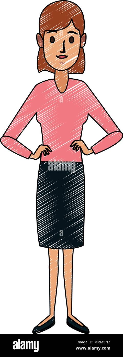 Executive business woman cartoon scribble Stock Vector Image & Art - Alamy