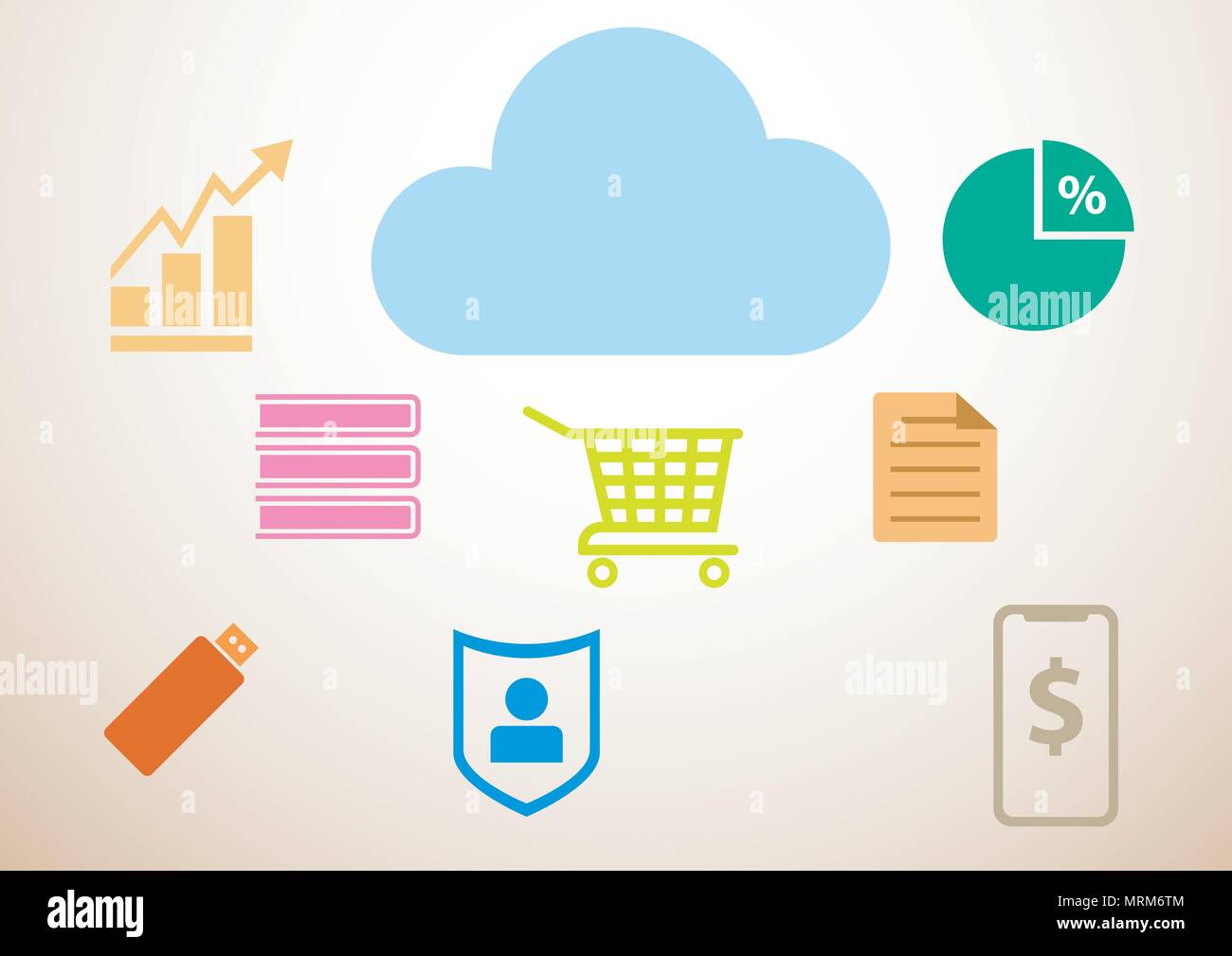 vector design of cloud storage handle various data upload Stock Vector ...