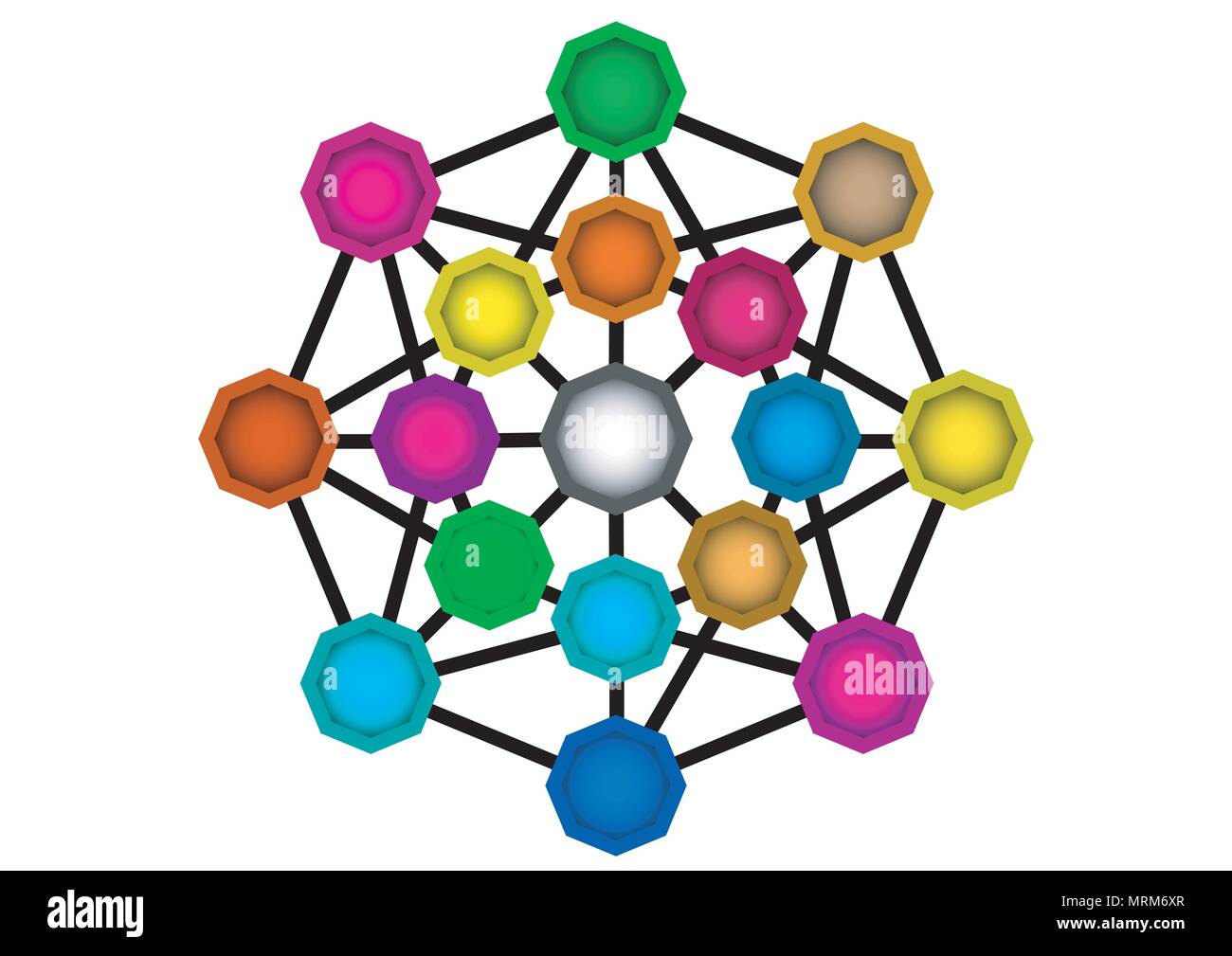 vector design of hexagonal link connection Stock Vector Image & Art - Alamy