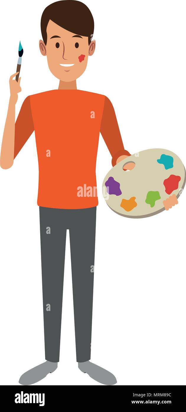 Male artist painter cartoon Stock Vector Image & Art - Alamy