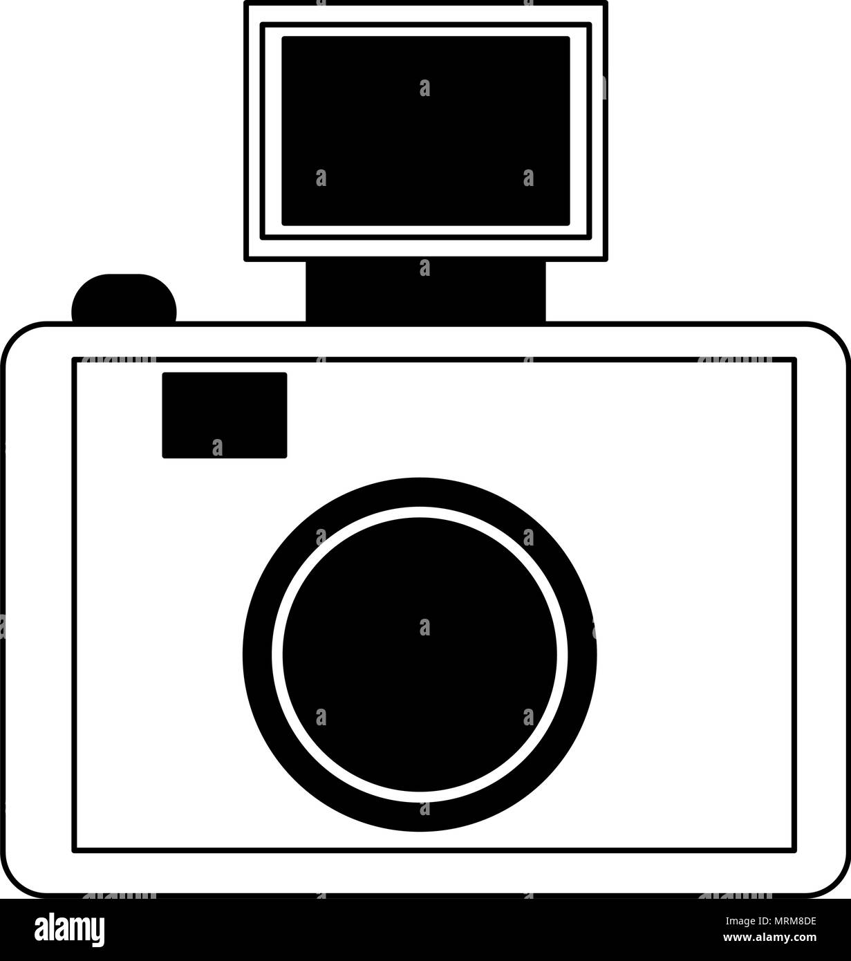 Photographic camera symbol in black and white Stock Vector Image & Art ...
