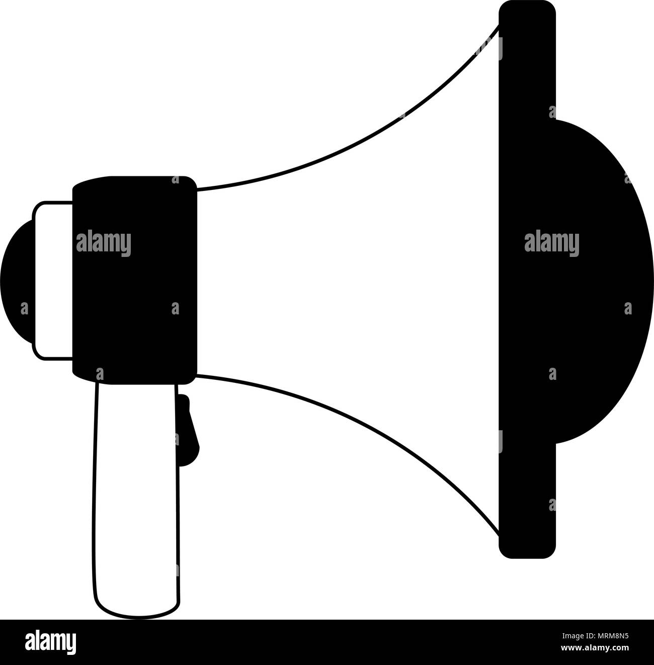 Bullhorn advertising symbol in black and white Stock Vector Image & Art ...