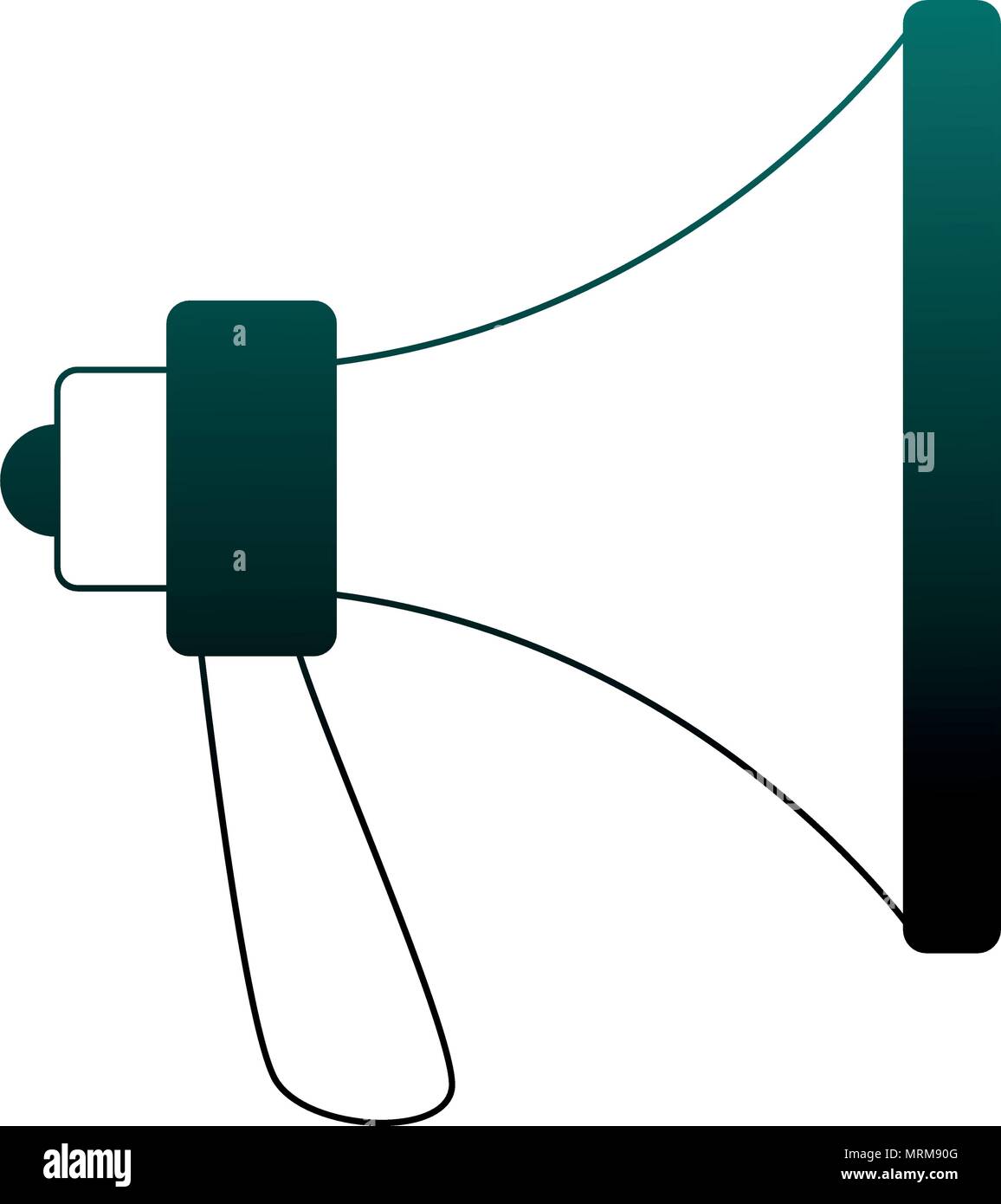 Bullhorn advertising symbol in blue lines Stock Vector Image & Art - Alamy