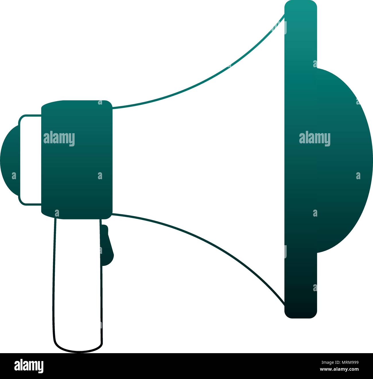 Bullhorn advertising symbol in blue lines Stock Vector Image & Art - Alamy