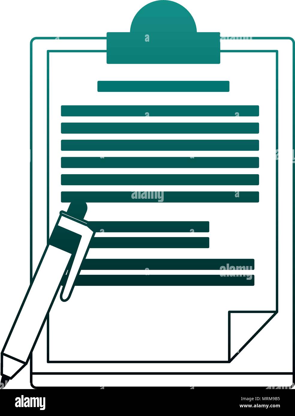 Document on clipboard in blue lines Stock Vector Image & Art - Alamy