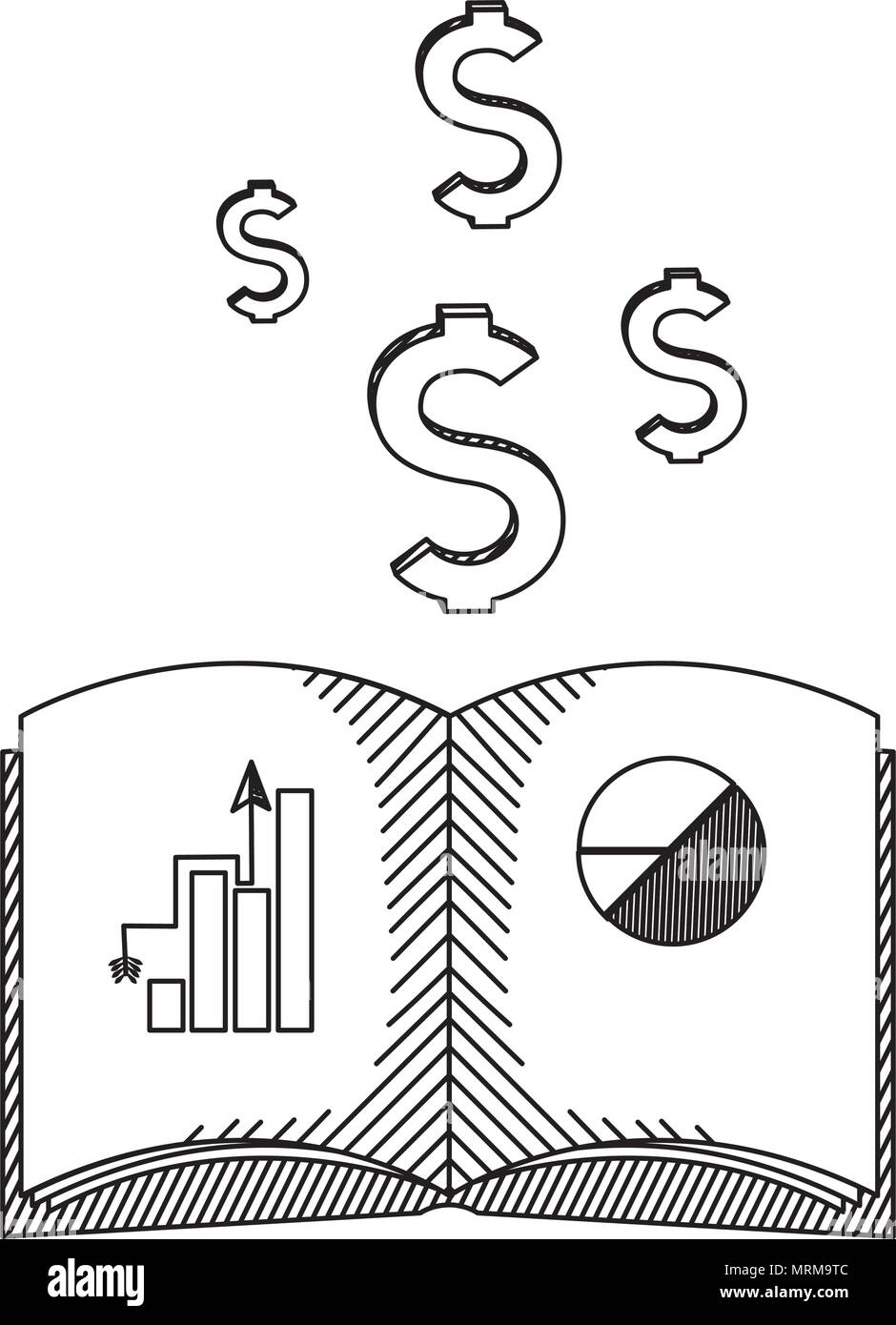 line book with statistics bar and diagram finance Stock Vector Image ...