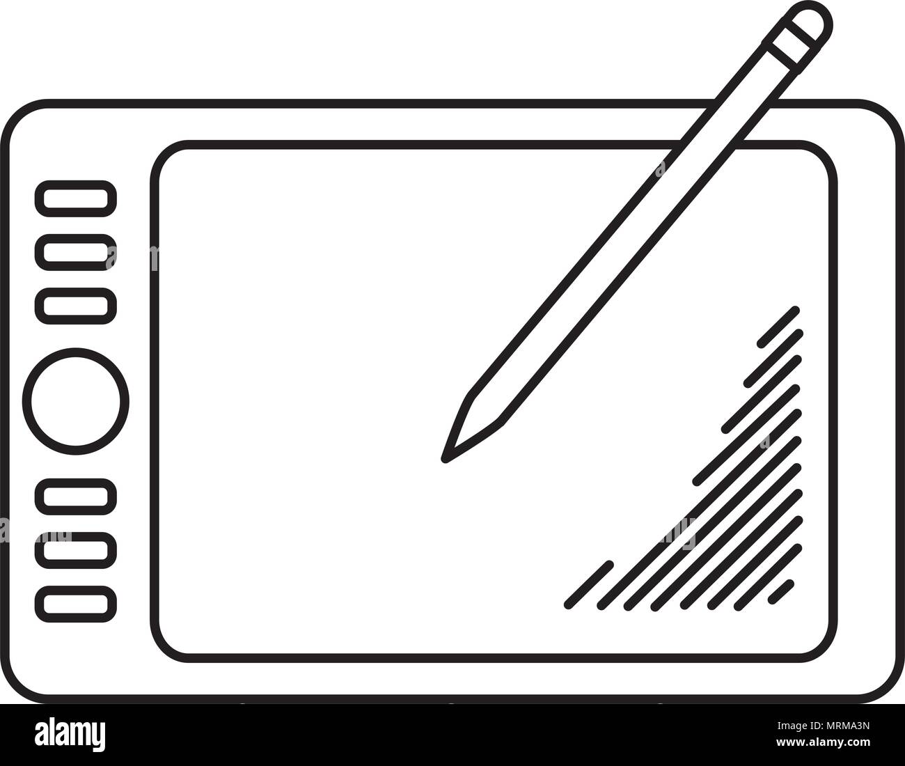 line electronic graphic tablet with digital pen Stock Vector Image ...