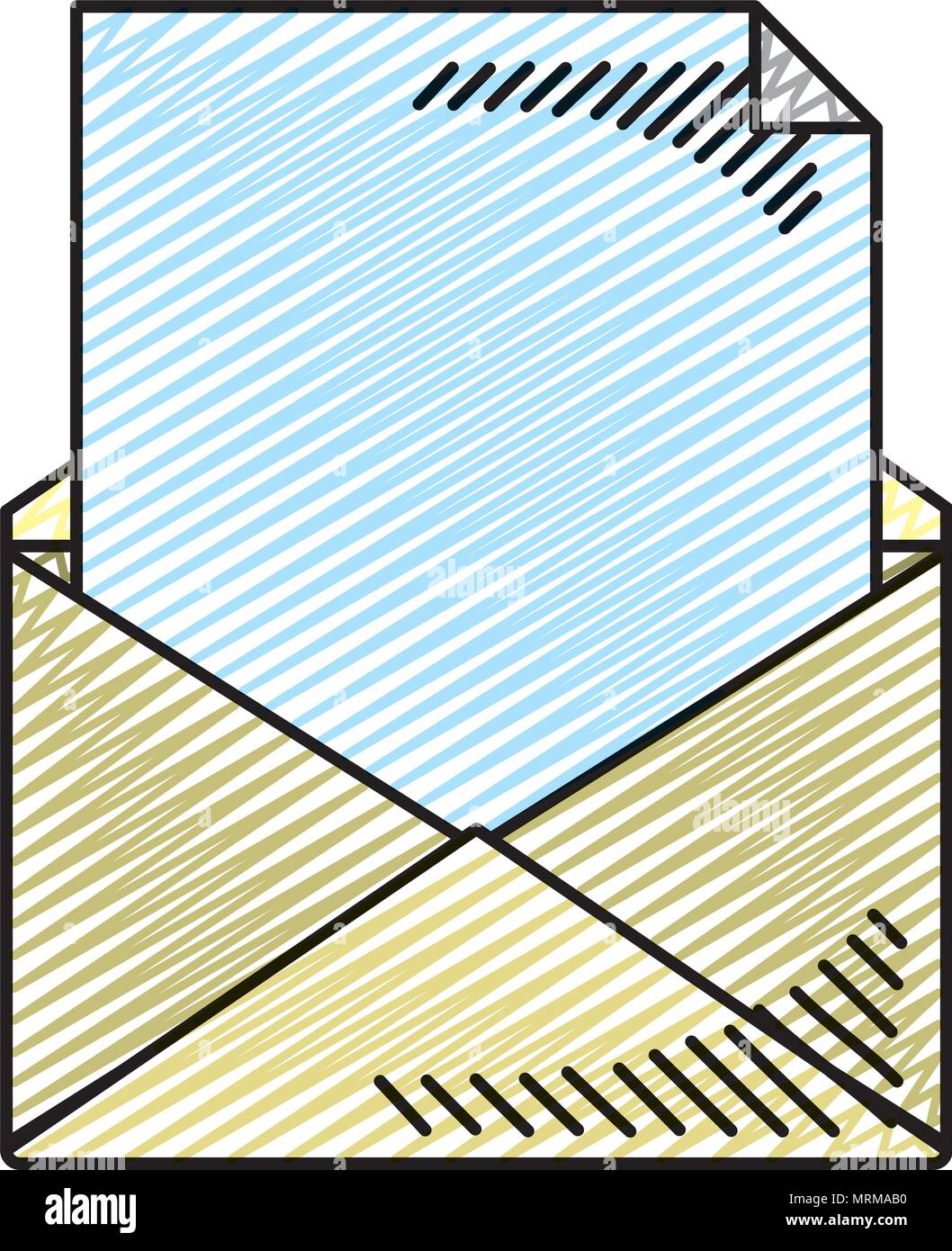 doodle open e-mail letter text message Stock Vector Image & Art - Alamy