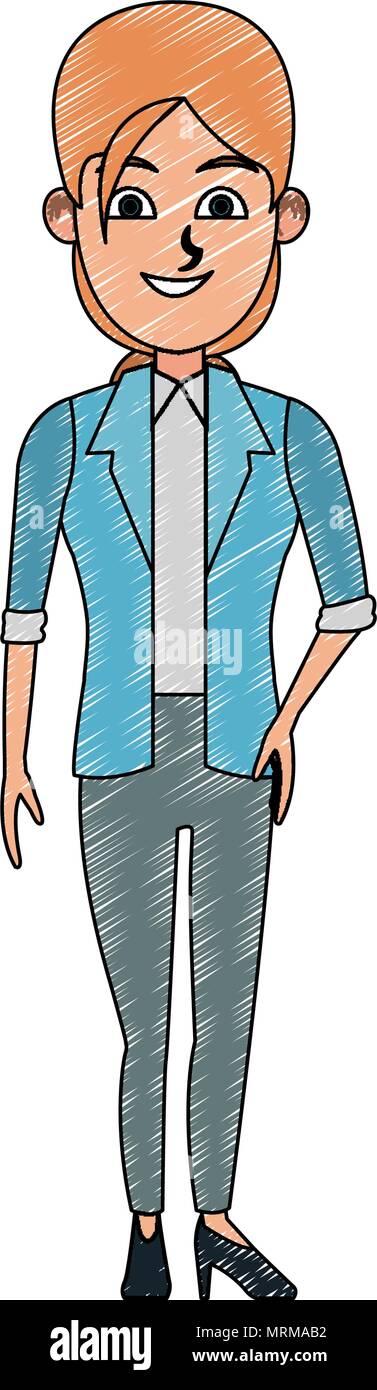 Executive business woman cartoon scribble Stock Vector Image & Art - Alamy