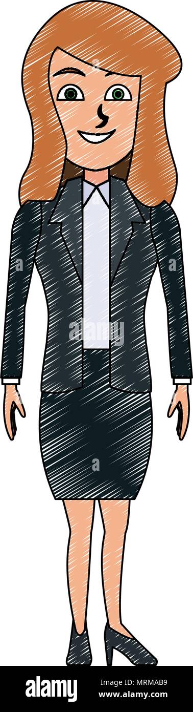 Executive business woman cartoon scribble Stock Vector Image & Art - Alamy